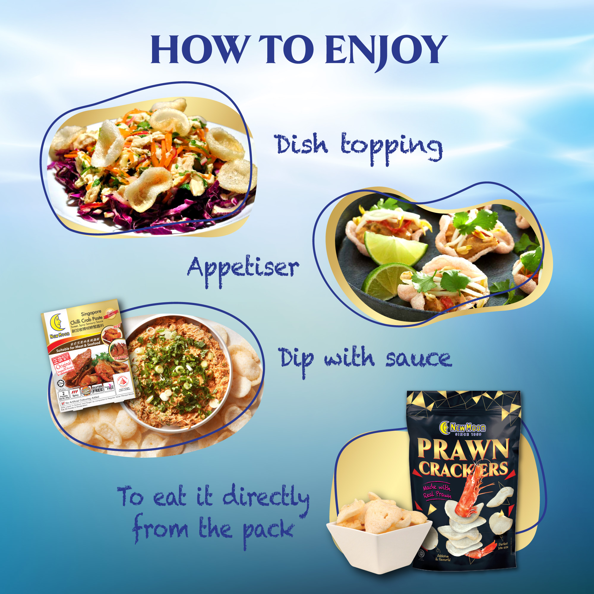 [Bundle of 4] New Moon Prawn Crackers 75g | Shopee Singapore