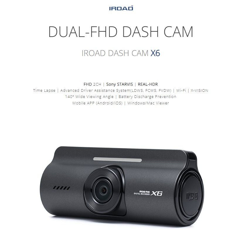 IROAD X6 FHD 2CH Front & Back Dashcam Car Camera | Shopee Singapore