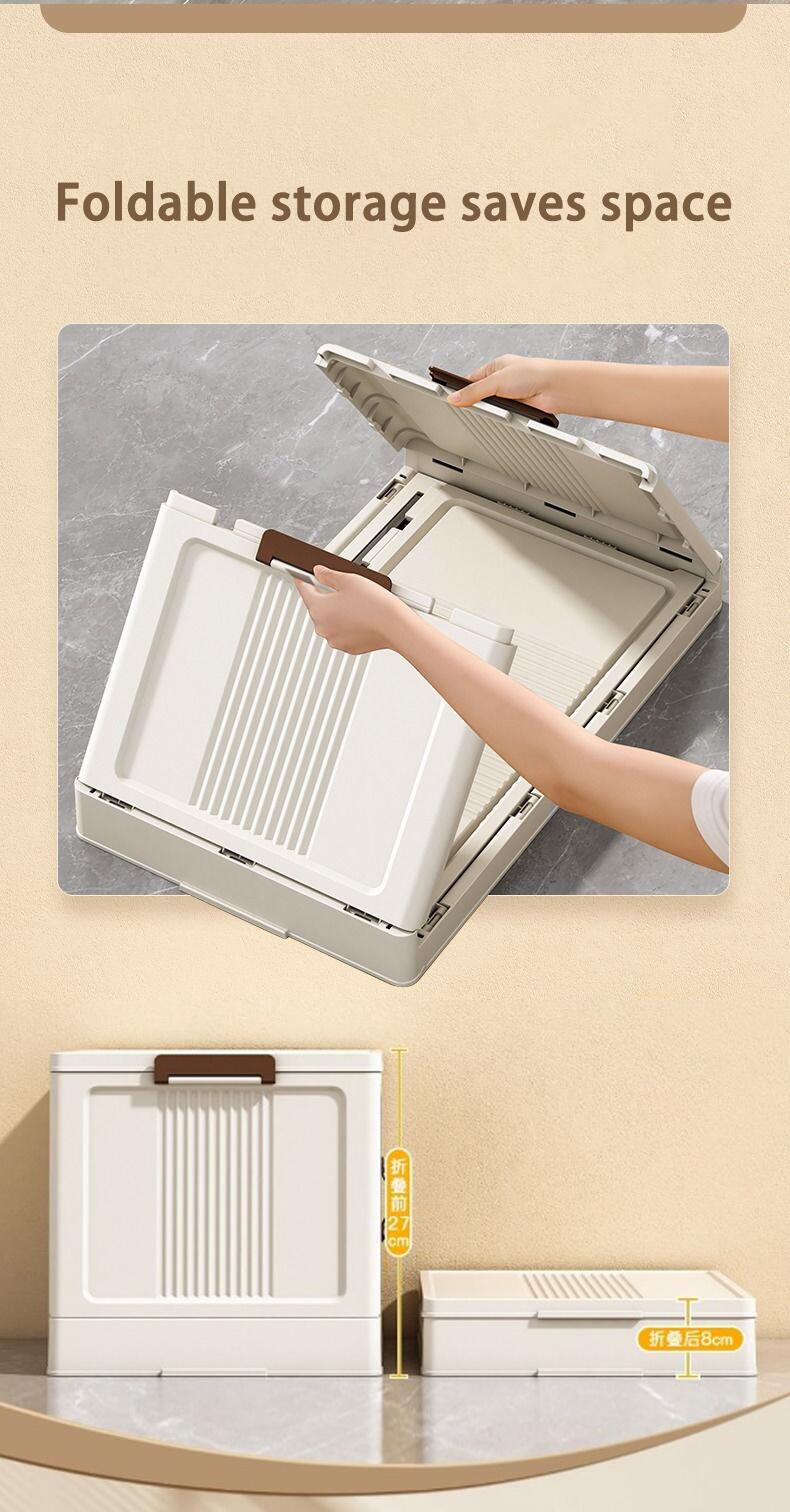 【SG Stock】Folding Storage Box Kitchen Organiser Transparent Double Door ...