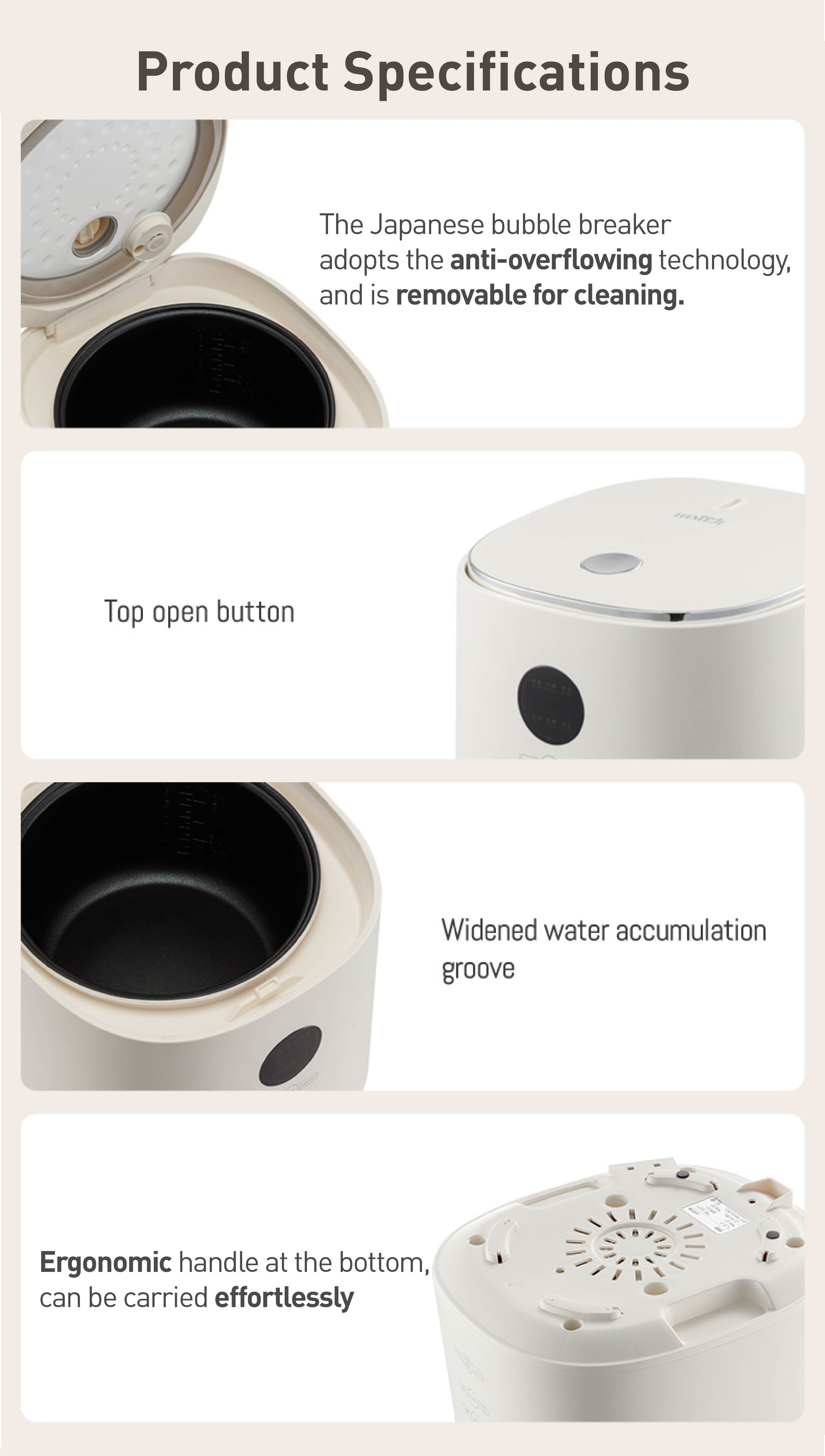 HIMEJI 1.5L Smart Rice Cooker | Low Sugar/Carb Rice Cooker with Ceramic ...