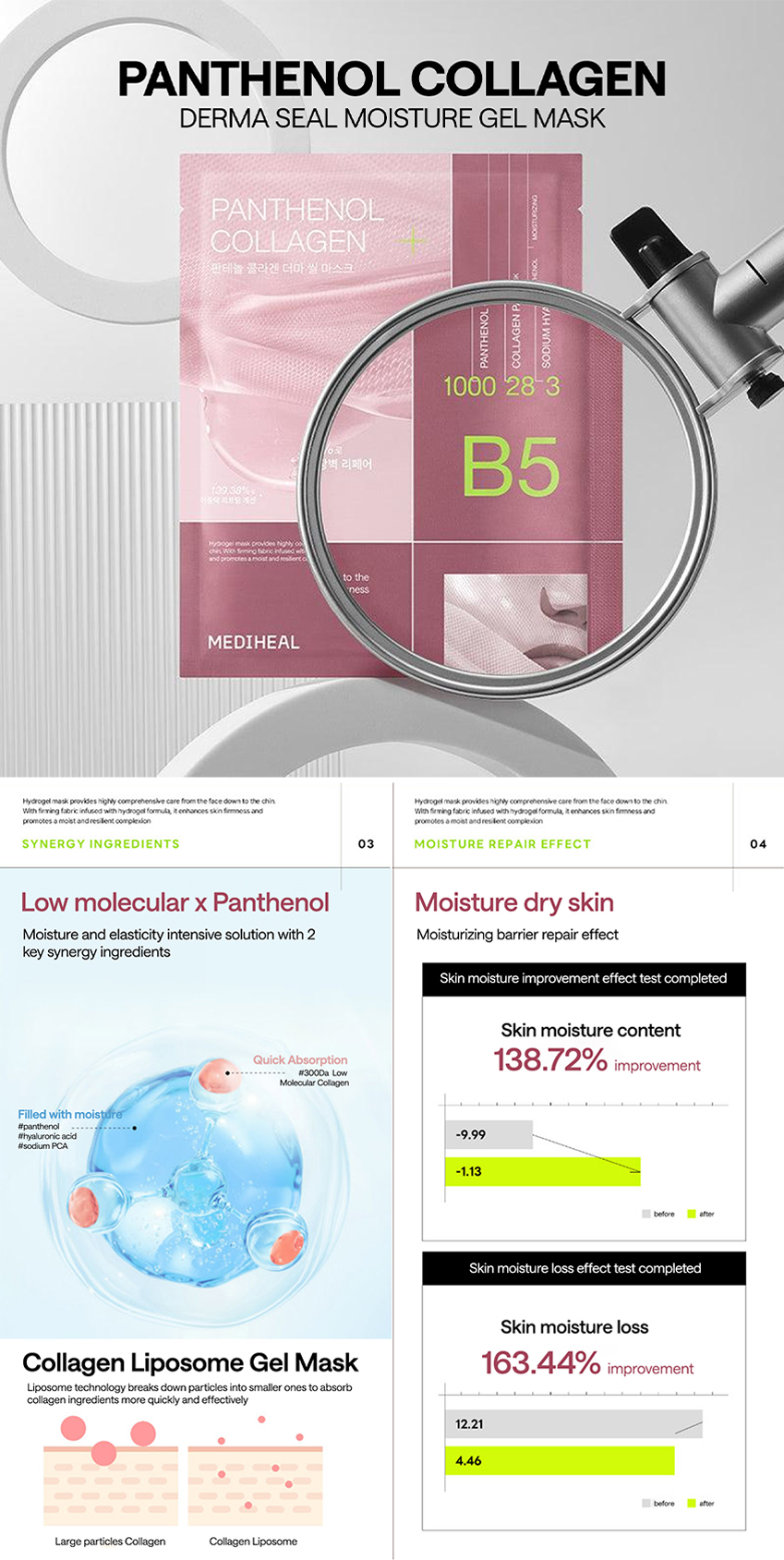 MEDIHEAL Derma Seal Collagen HydroGel Mask Box - 4 Sheets [ Panthenol ...