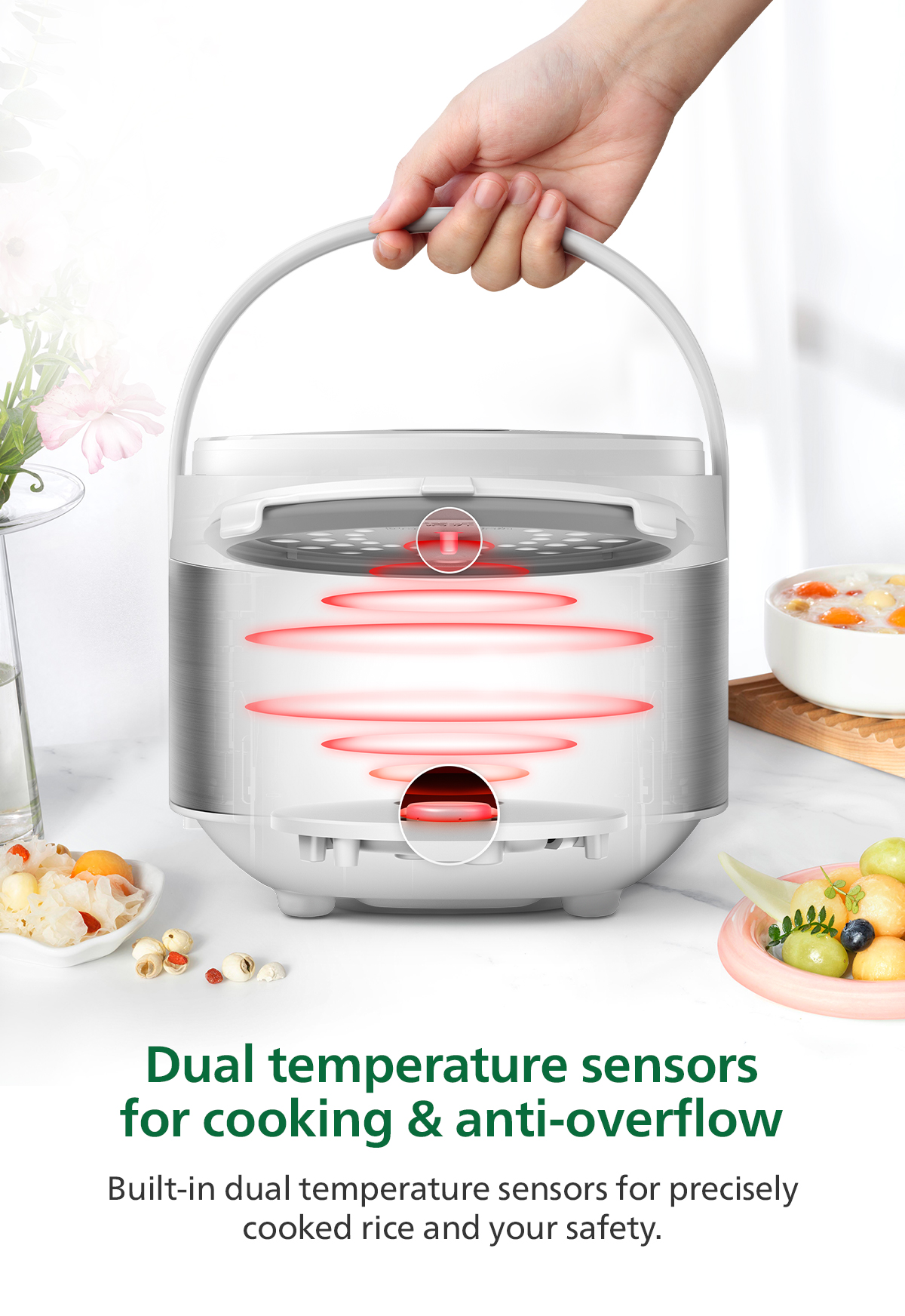 Philips HD3170/62 | Compact Digital Rice Cooker | 0.85L | 8 Cooking ...