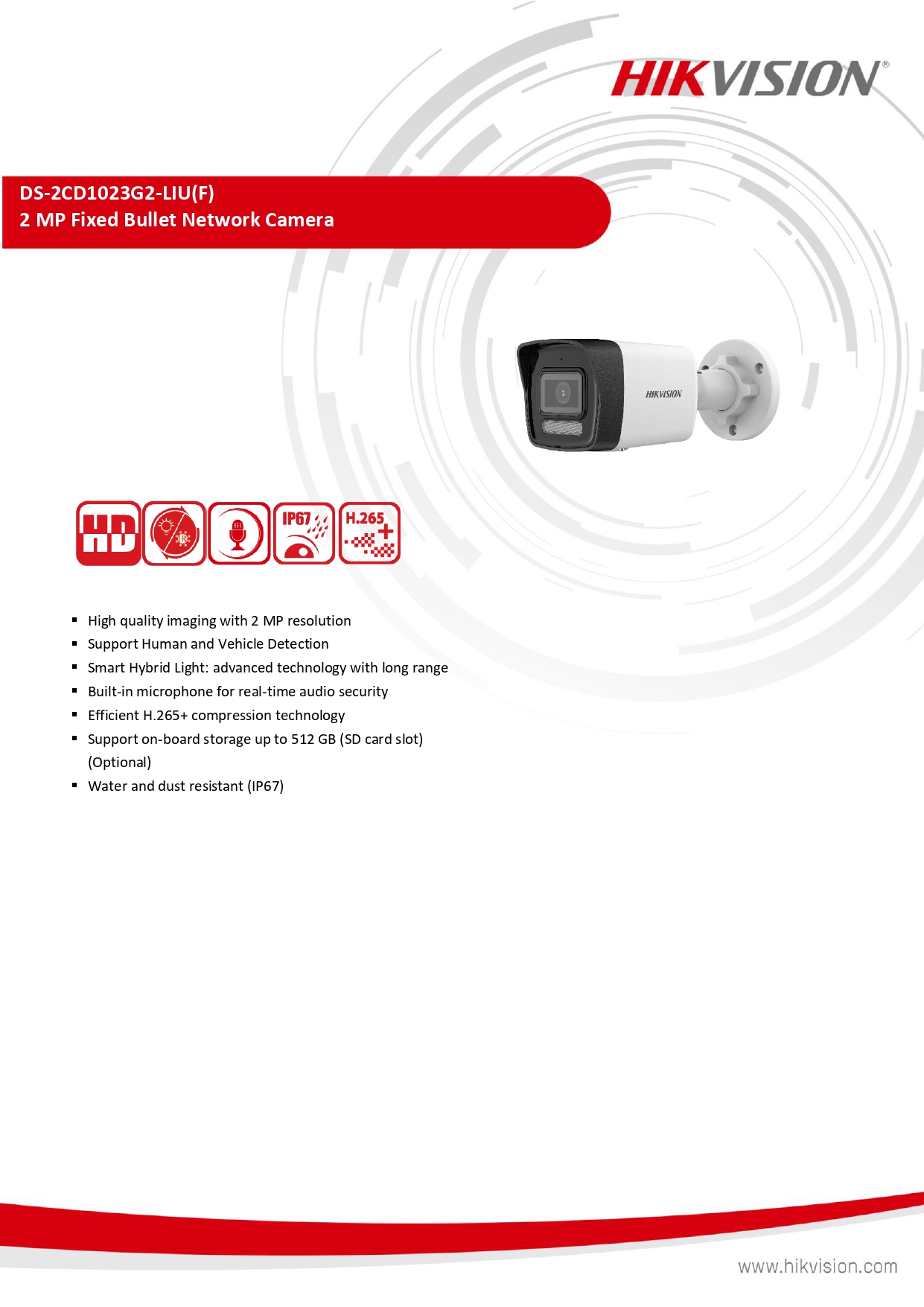 [Authentic] HIKVISION 2MP Fixed Bullet Network POE CCTV DS-2CD1023G2-LIU/ DS-2CD1023G0E-I(L ...