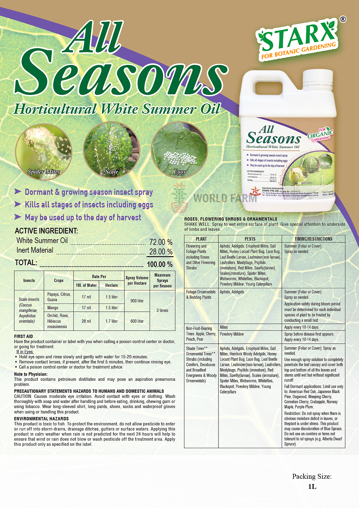 All Seasons Horticultural White Summer Oil Garden Insecticide ...