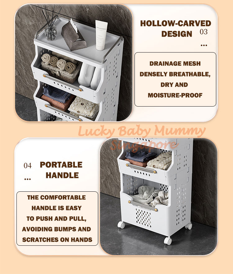 Movable Laundry Storage Rack, Minimalist Integrated Space-Saving ...