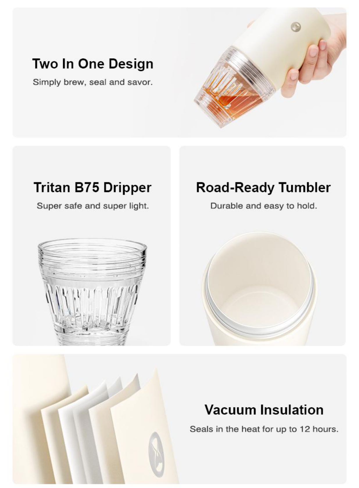 Outdoor Coffee Filter Mug Travelling Hand Brewed Coffee All-In-One Mug ...