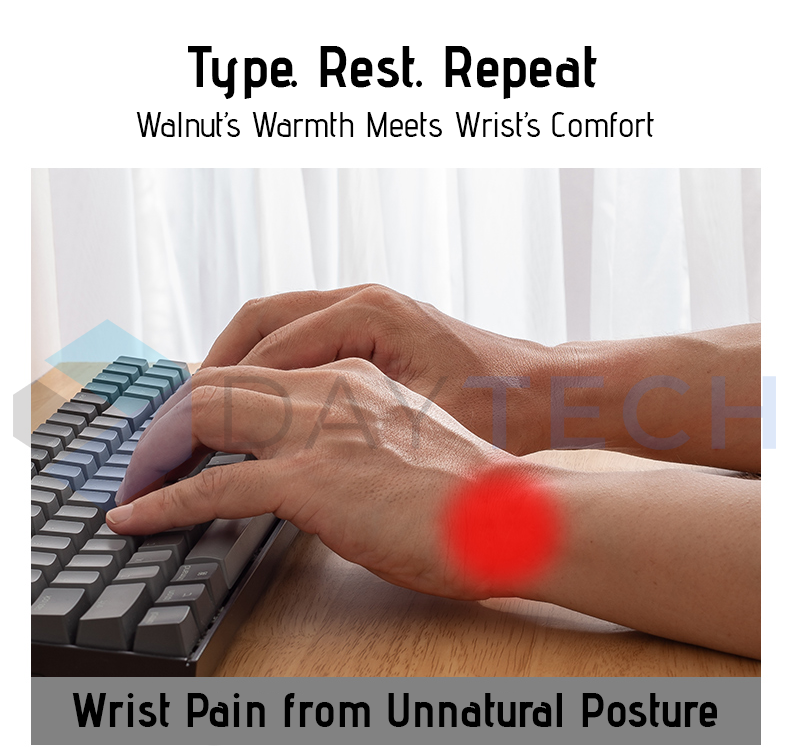 Keyboard Wrist Rest - Premium Walnut Wood | Suitable for 60%, 65%, 75% ...