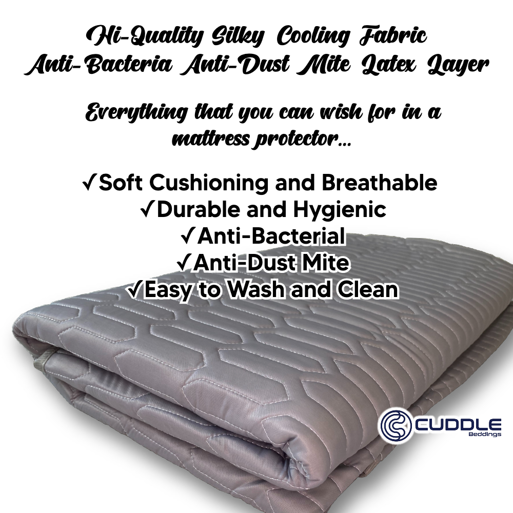 Cuddle™ Silky Cooling Mattress Protector /Cool Lyocell Fabric /Latex ...