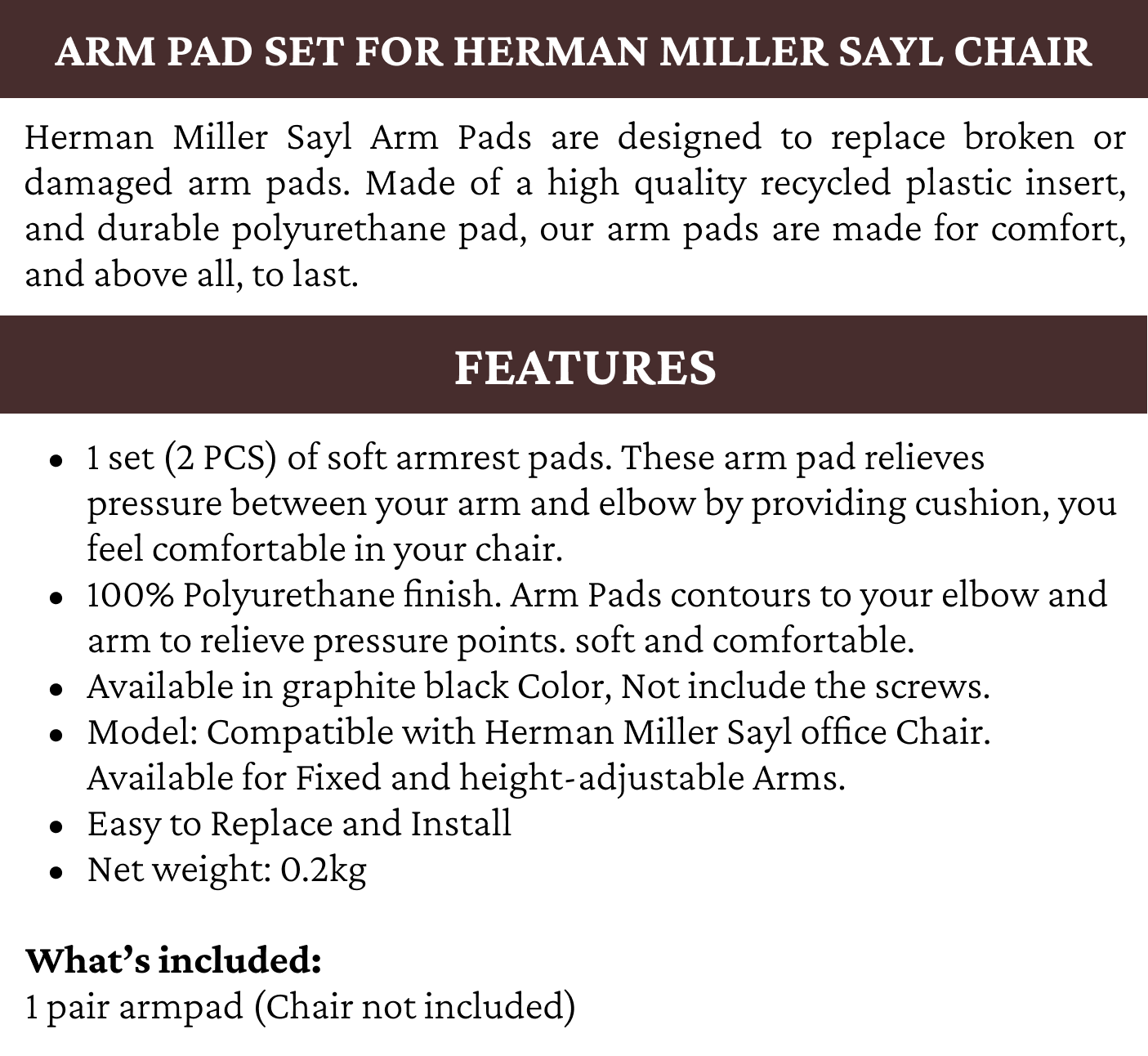 Arm Pads Caps Replacement for Herman Miller Sayl Office Chair Fixed and ...