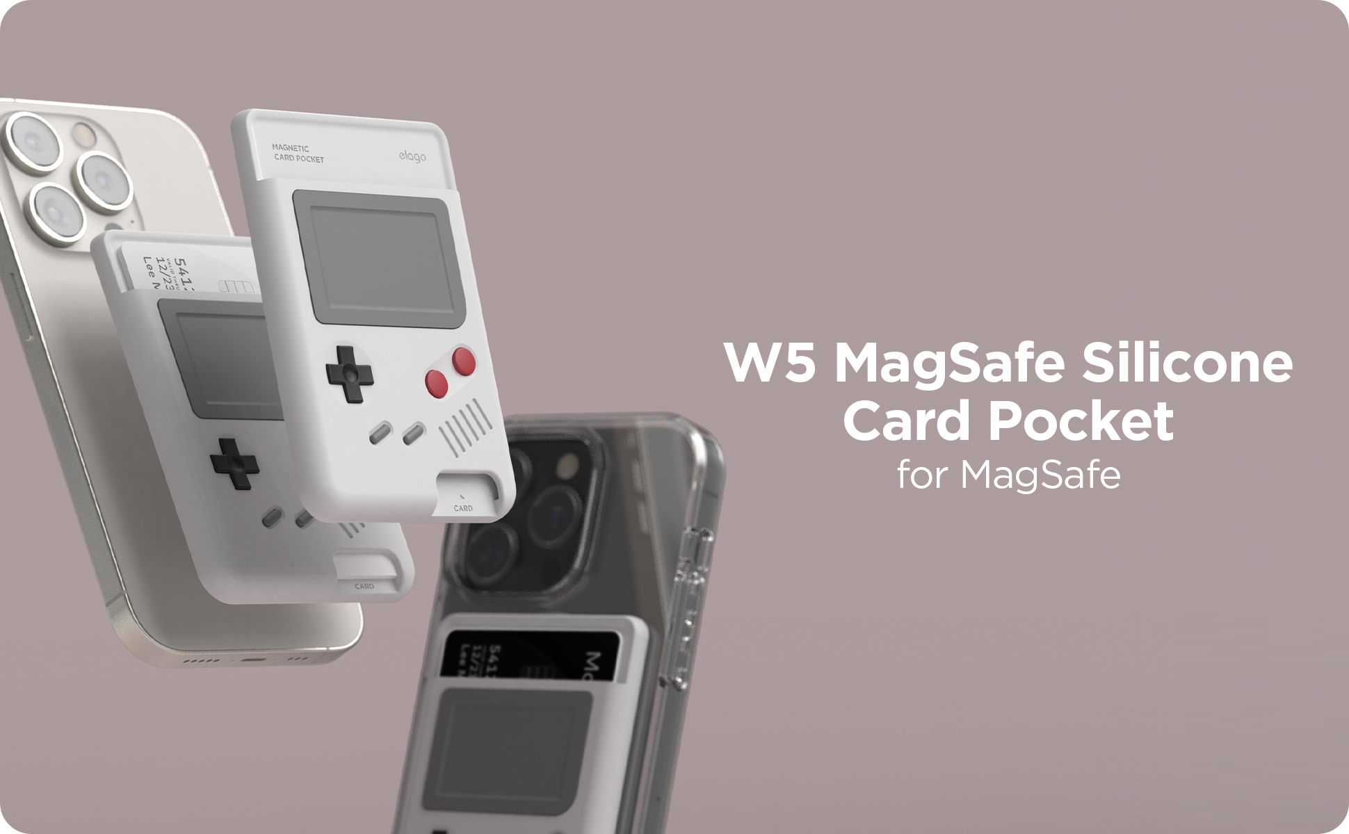 elago W5 Magnetic Wallet Card Holder 2-Cards Compatible with MagSafe for iPhone 15, iPhone 14 ...