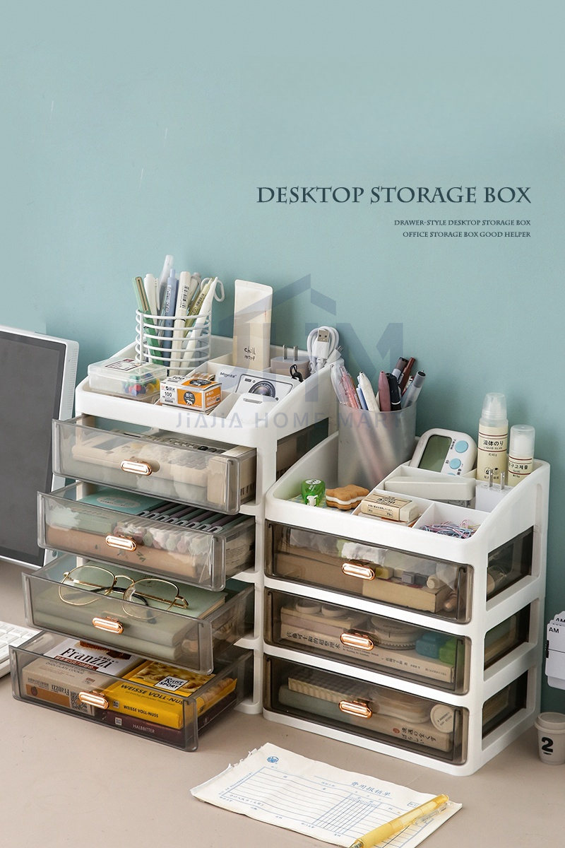 SG Can Hold A4 Paper Desk Organiser Transparent Stationery Drawer Desk ...