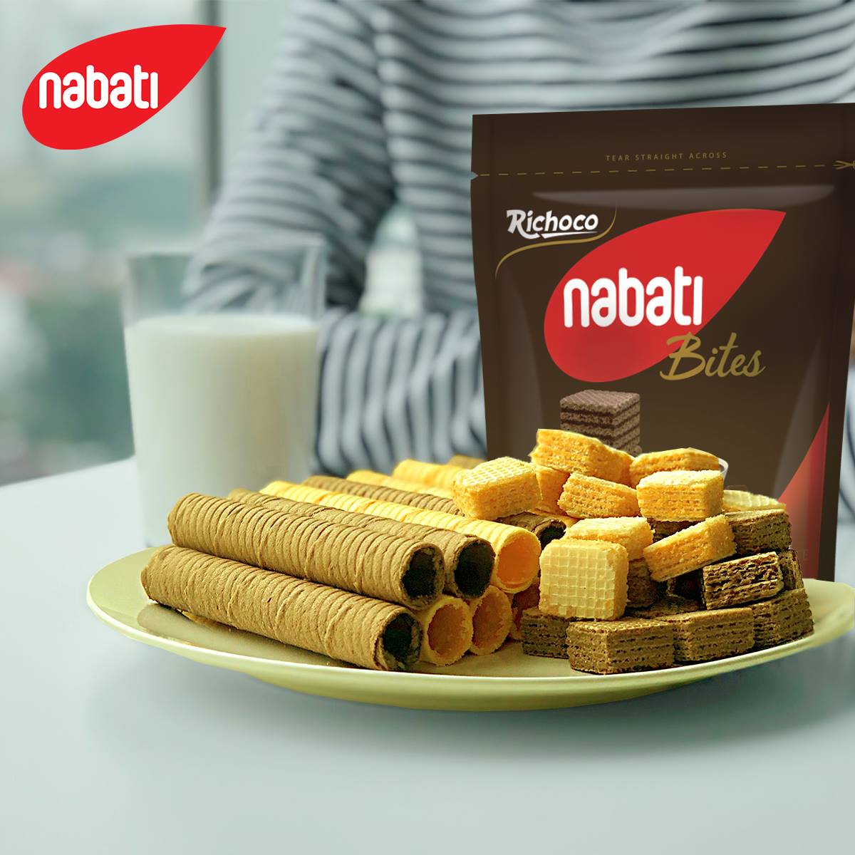 (2 Pack) NABATI Bites Wafer Richeese Richoco Hazelnut Cheese Chocolate ...