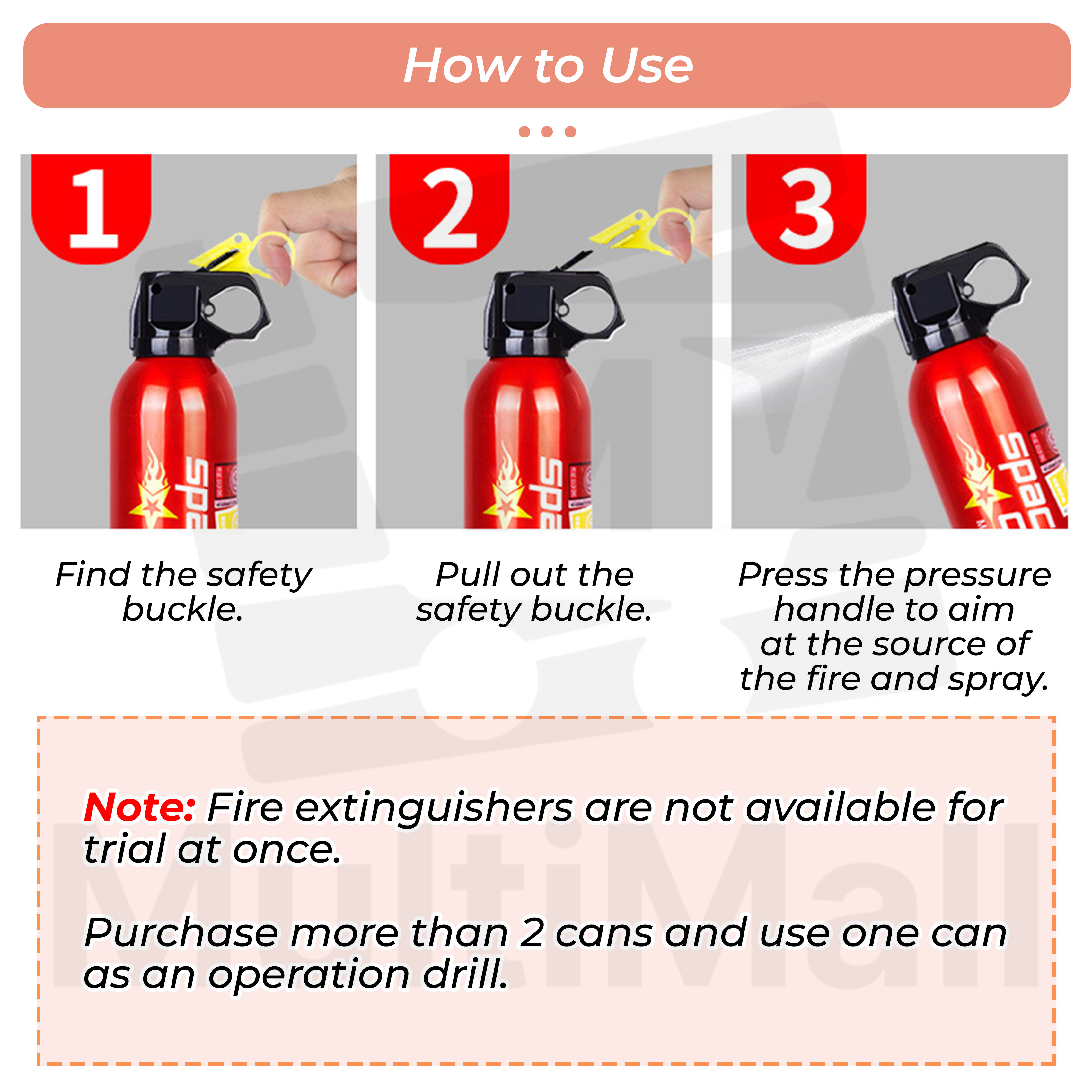 Portable Extinguisher Mini Home Car Extinguisher Emergency Fire ...
