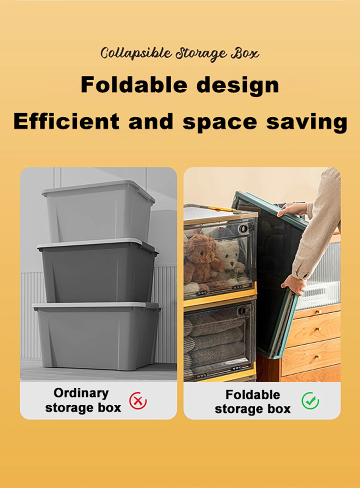 3.19🎁YOUNEED Foldable Storage Box Stackable Clothing Storage Box Large ...