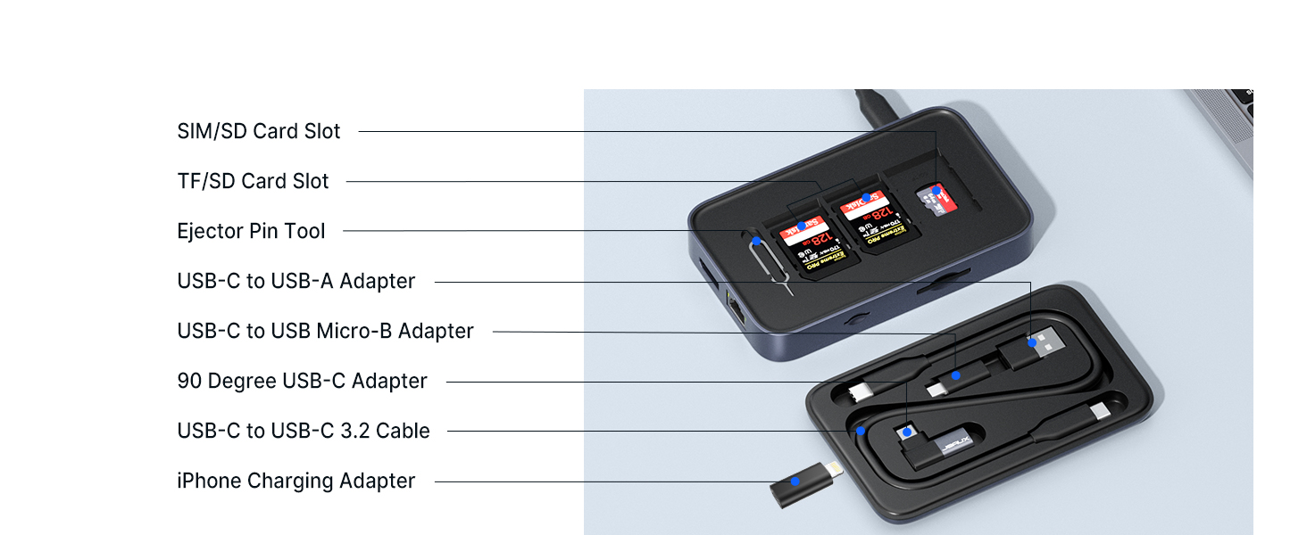 JSAUX Docking Station 12-IN-1 USB-C Hub Dock for 3 Monitor with 4K DP ...