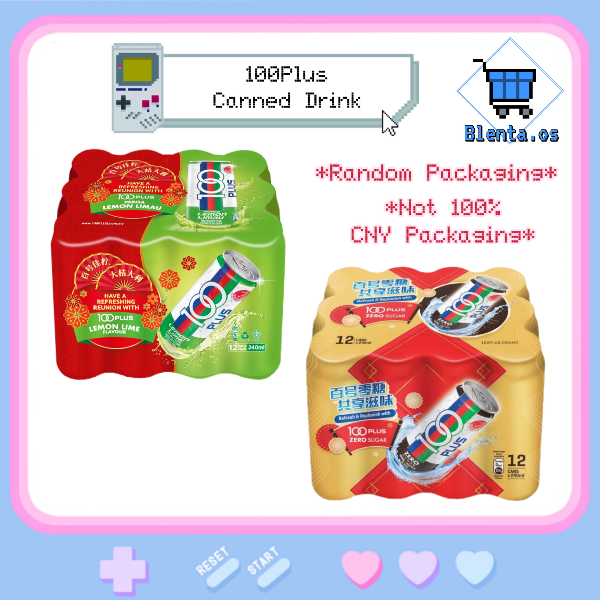 100Plus Canned Drinks Original/Lemon Lime 240ml x 12/24Cans🔥SG READY ...