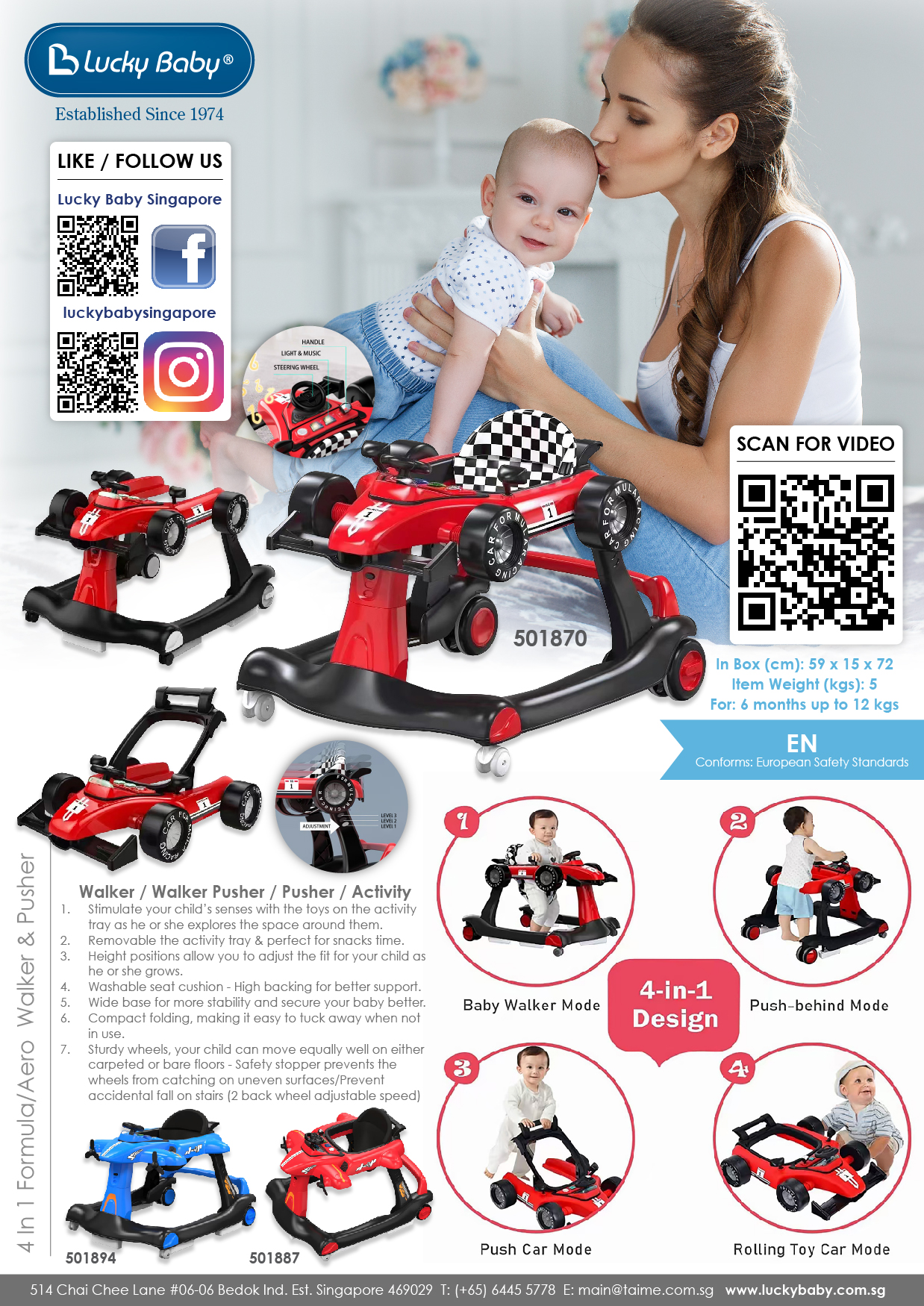 [FREE GIFT] Lucky Baby 4 In 1 Formula Aeroplane Walker & Pusher (2 ...