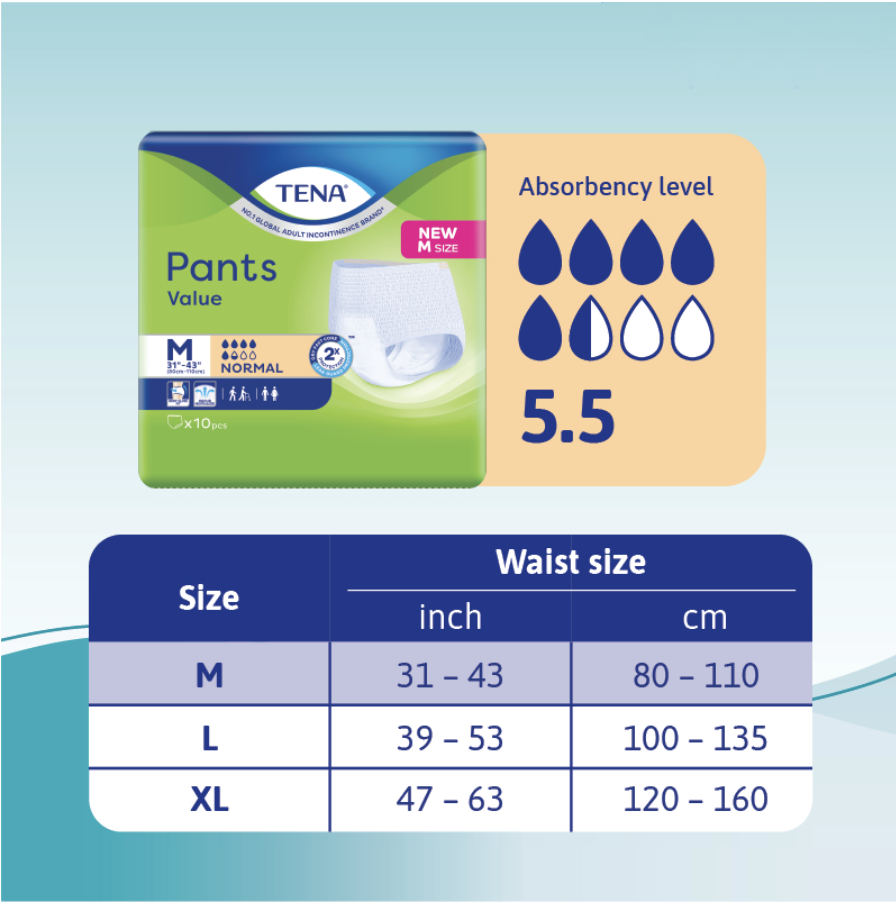 TENA Pants Value Adult Diaper / Sizes M & L / Available in 2 pkts , 4 ...