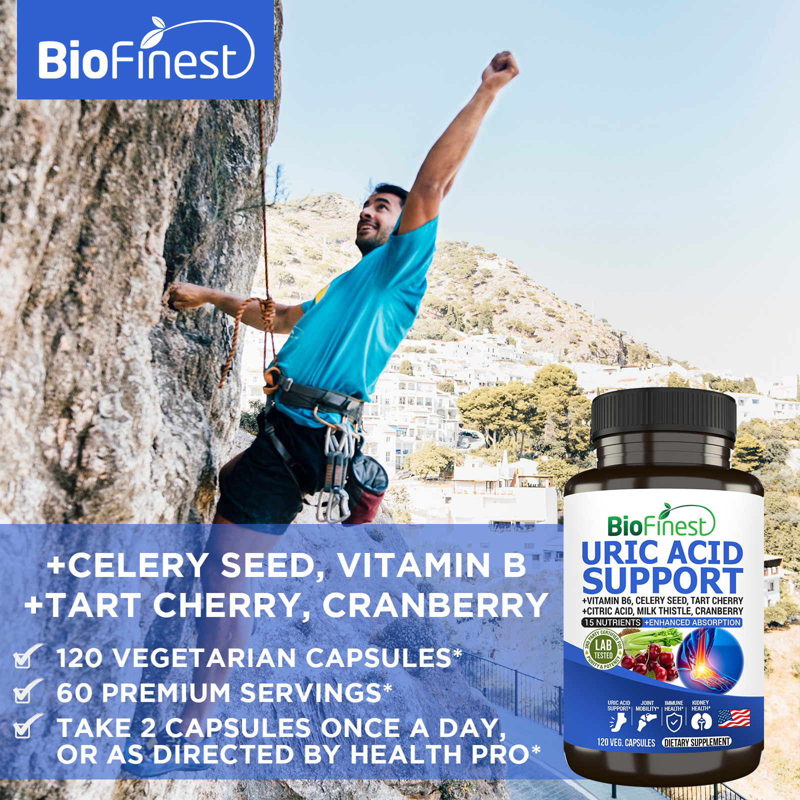Biofinest Uric Acid Support Gout Cleanse Supplement -Celery Seed Tart ...