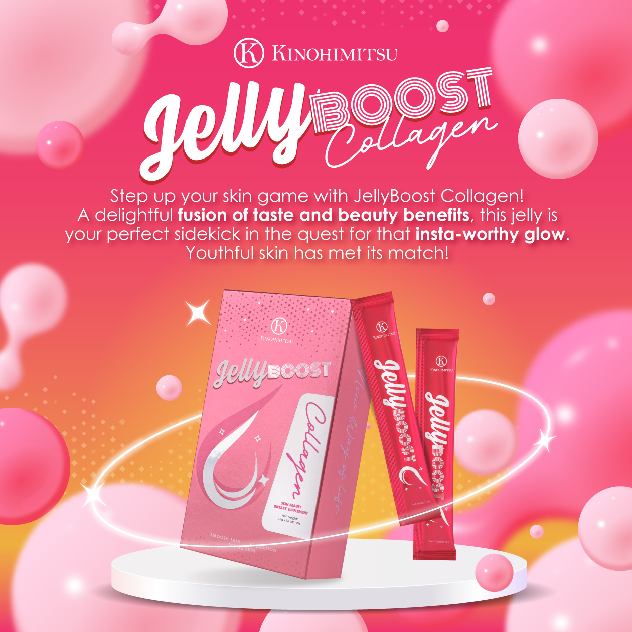 Kinohimitsu JellyBoost Collagen Inner Beauty Dietary Supplement Jelly ...