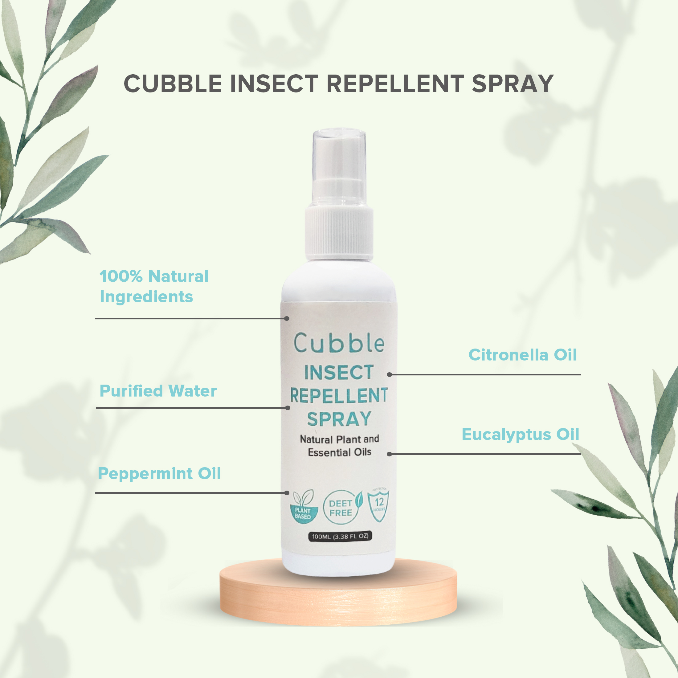 Cubble Insect / Mosquito Repellent Spray 100ml - 100% natural ...