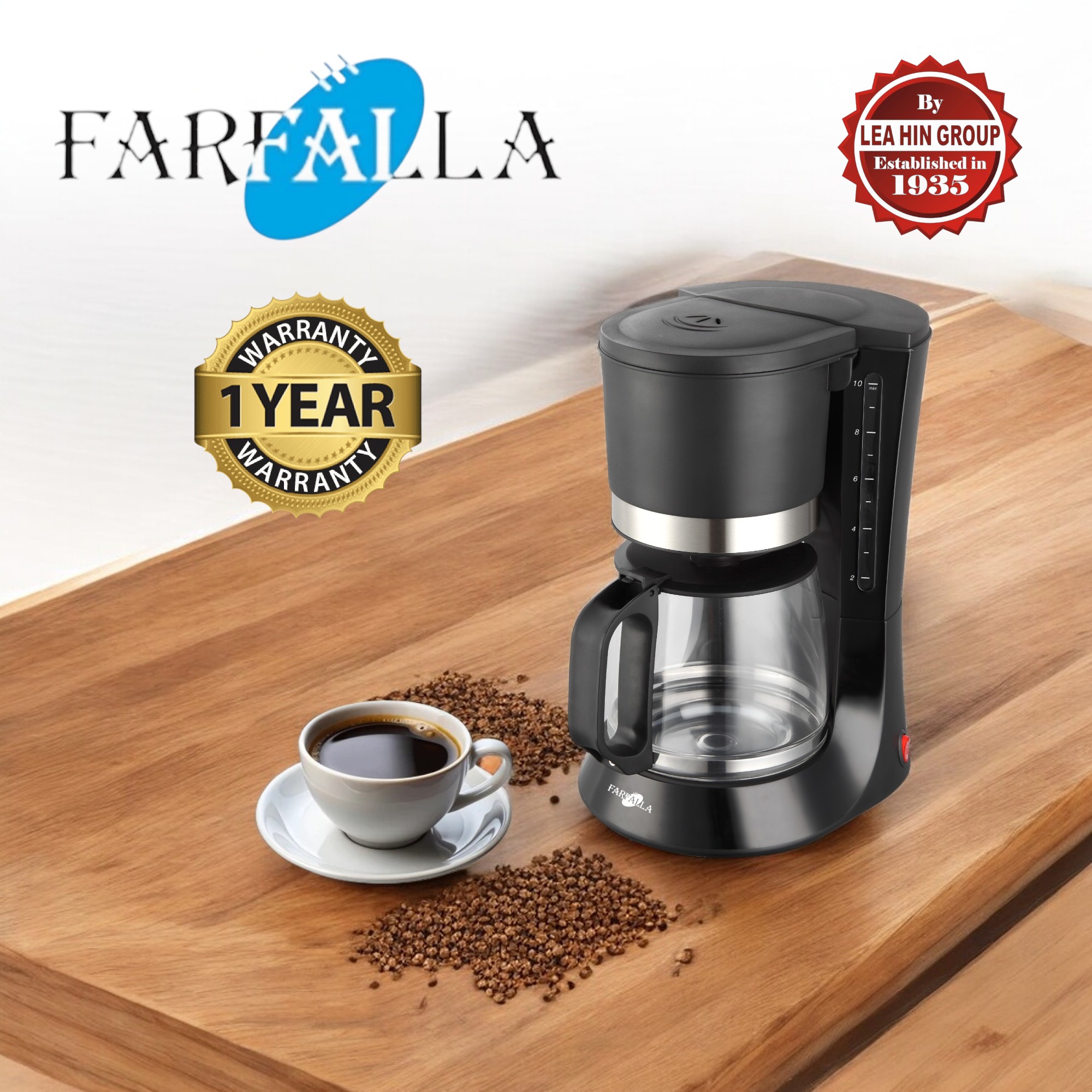 Farfalla FCM-6636 1.2L Coffee Maker | 10-Cup Drip Coffee Maker with Anti-Drip Function | Shopee ...