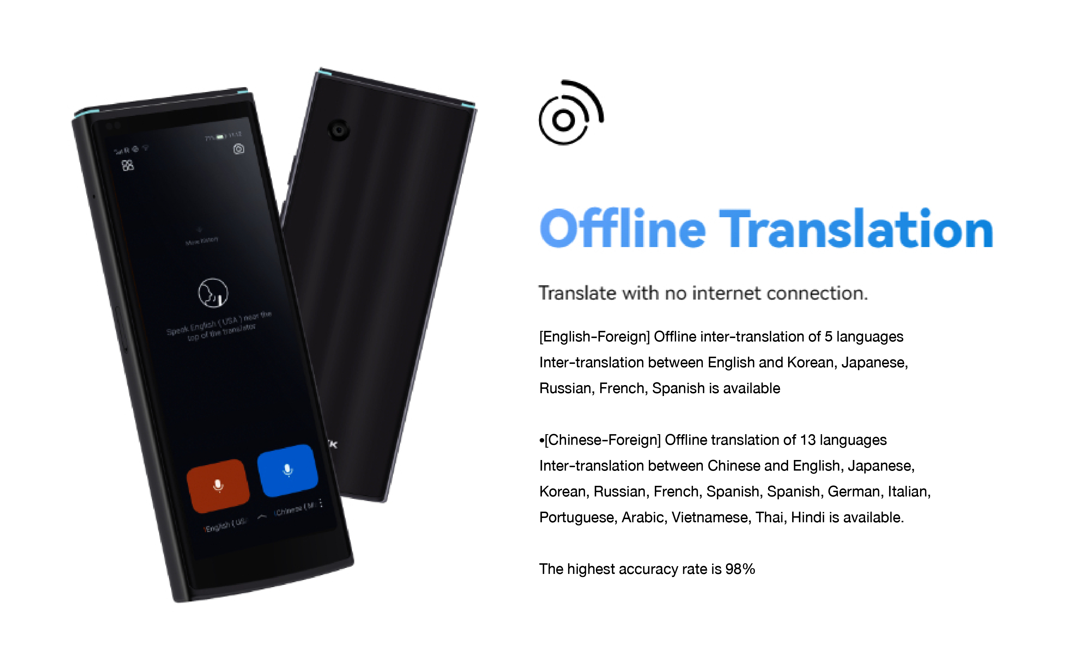 iFLYTEK Smart Translator Portable Real-time Multi-Language Speech ...