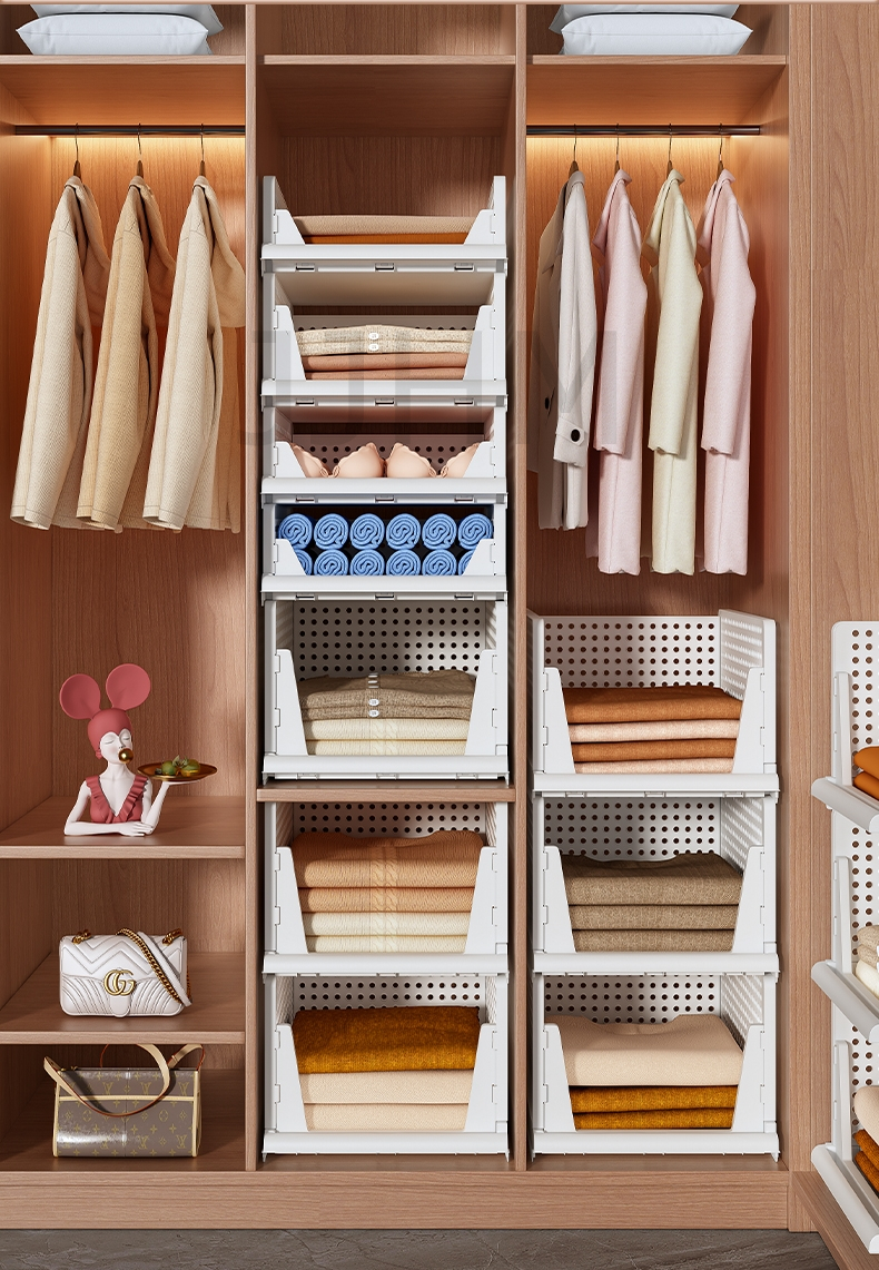 [Thicken Frame] Wardrobe Storage Drawer-Style Dormitory Clothes Layered ...