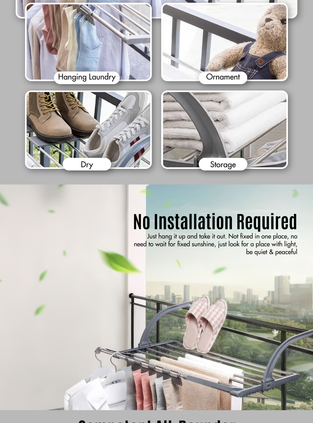 [HOUZE] Extendable and Adjustable Wall Hanging Radiator Airer (Large ...
