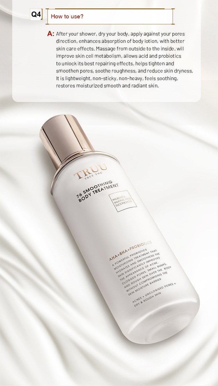 TRUU 76 Smoothing Body Treatment 120ML - acne, pimples, back, legs ...