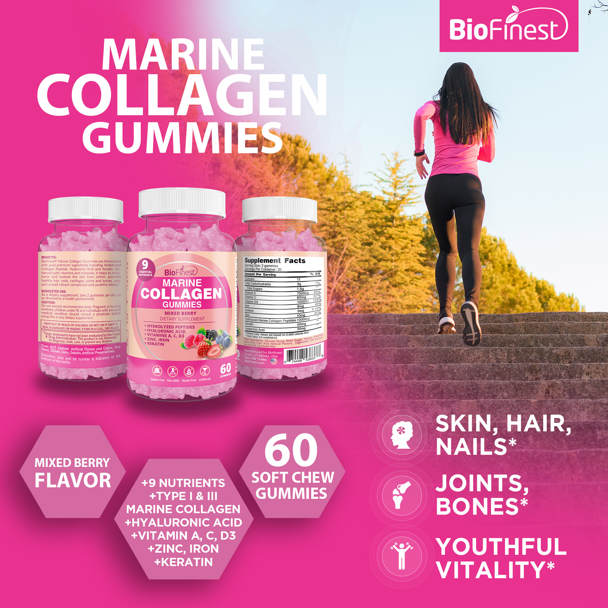 Biofinest Gummy Vitamin Supplement Lutein Marine Collagen Liver Detox ...