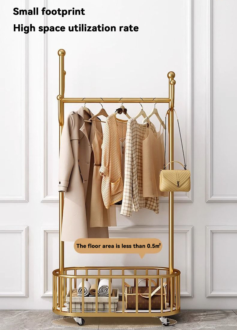 [SG READY STOCK] Clothes Hanger Stand With Basket Clothes Rack Movable ...