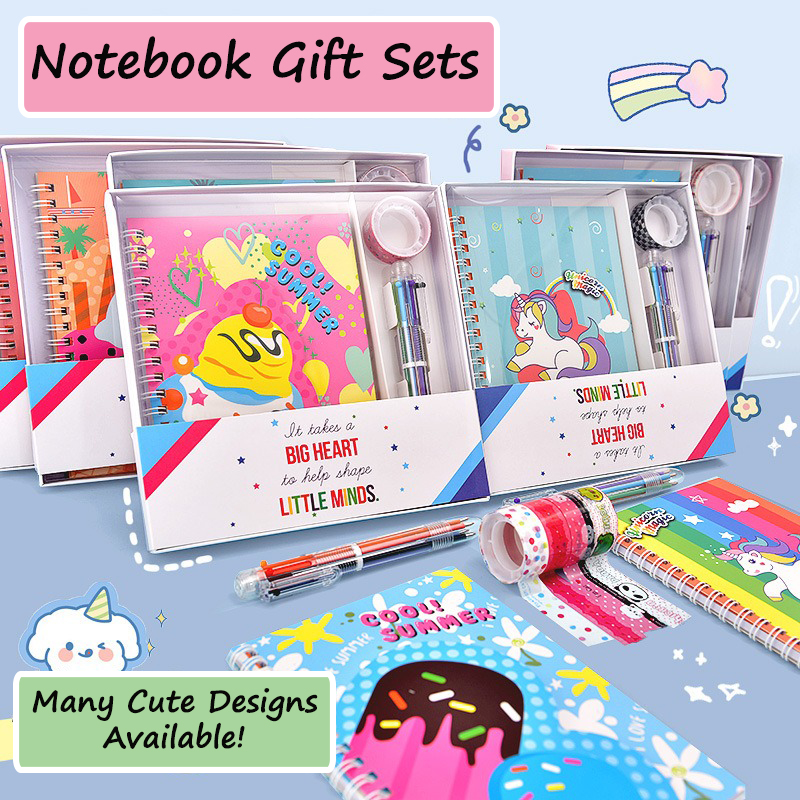 Notebook Gift Set with Pen & Tape Cute Notebook Notepad Kids Goodie Bag ...