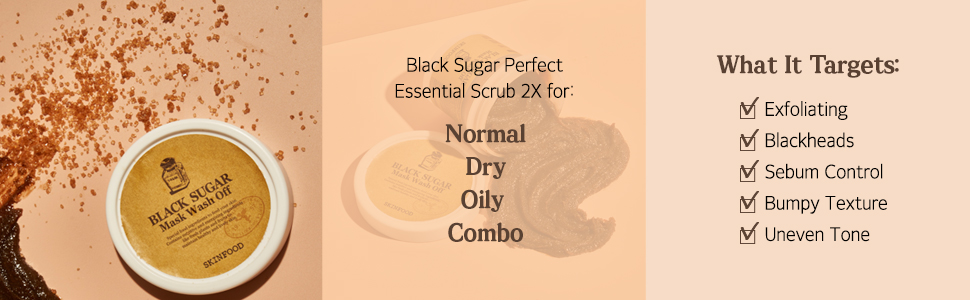 [SKINFOOD Official] Black Sugar Mask Wash Off 120g / Facial and Body ...