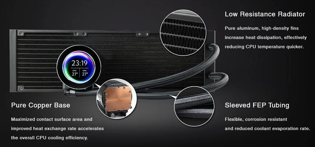 TECWARE Eclipse 240 / 360 ARGB LCD CPU Cooler, Black & White | Shopee ...