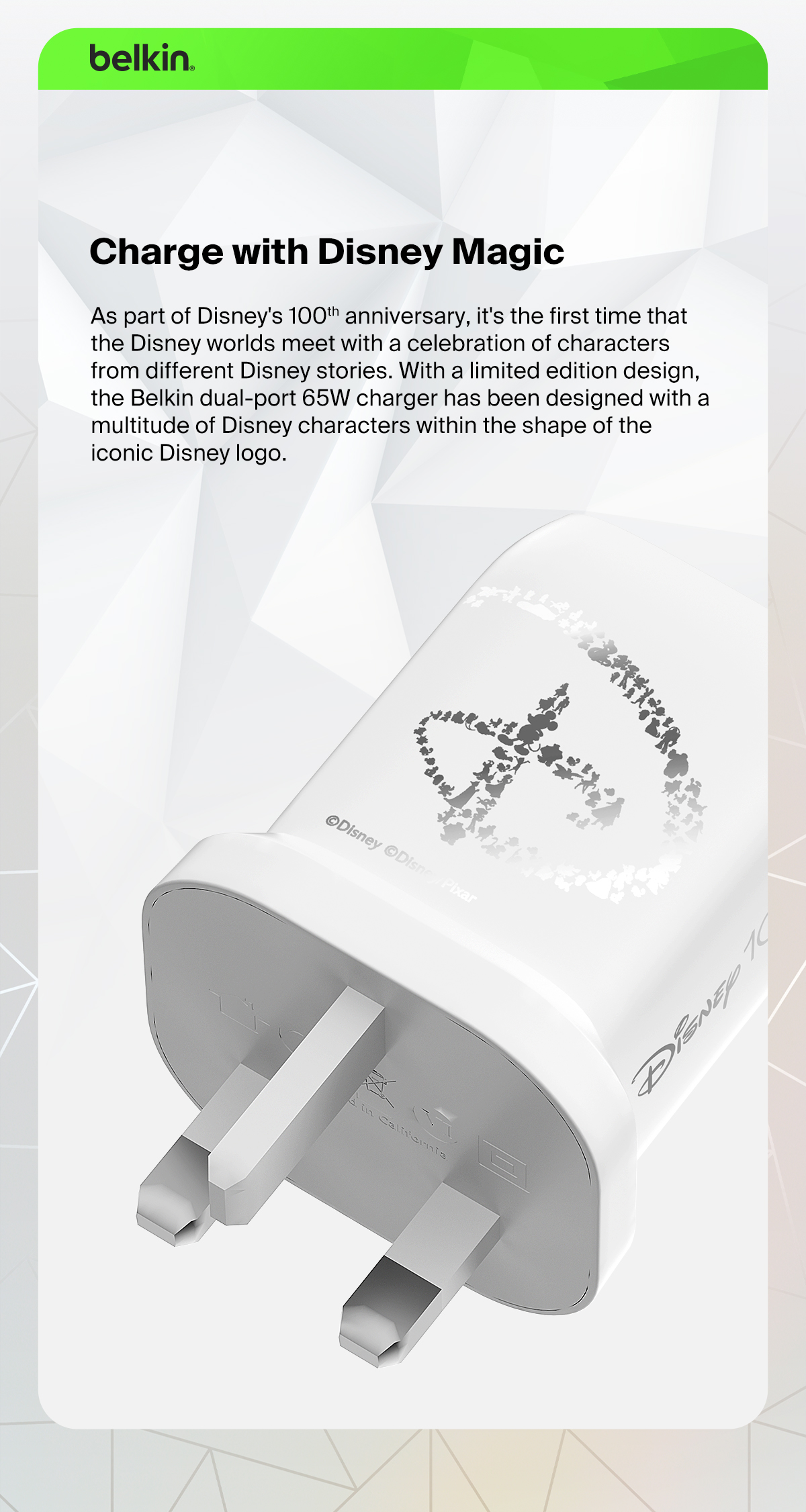 Belkin WCH013myWH-DY Disney Series BoostCharge Pro Dual USB-C GaN Wall ...