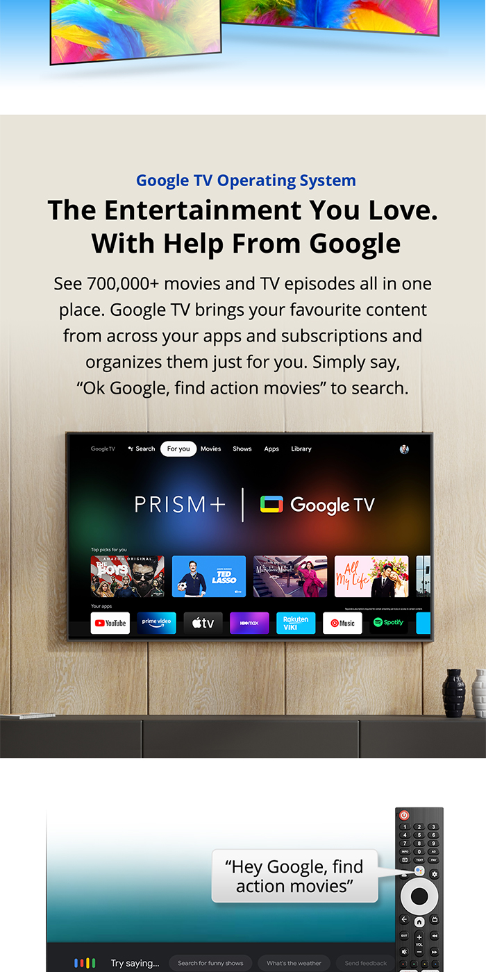 PRISM+ Q55 Quantum Edition | 4K Google TV | 55 inch | Quantum Colors ...