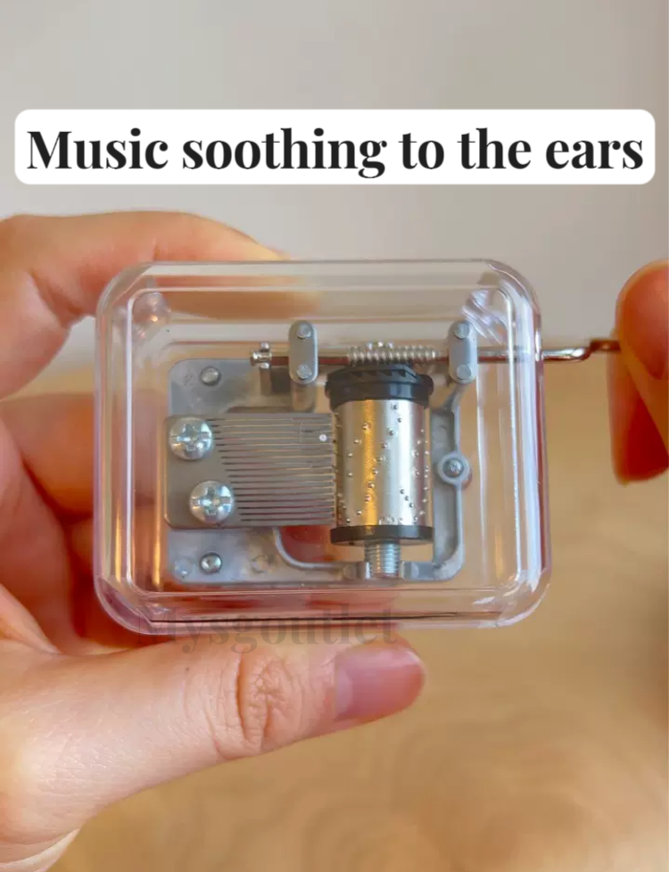 SG Stock Acrylic Music Box Manual Winding Music Toy Wind-Up Movement ...