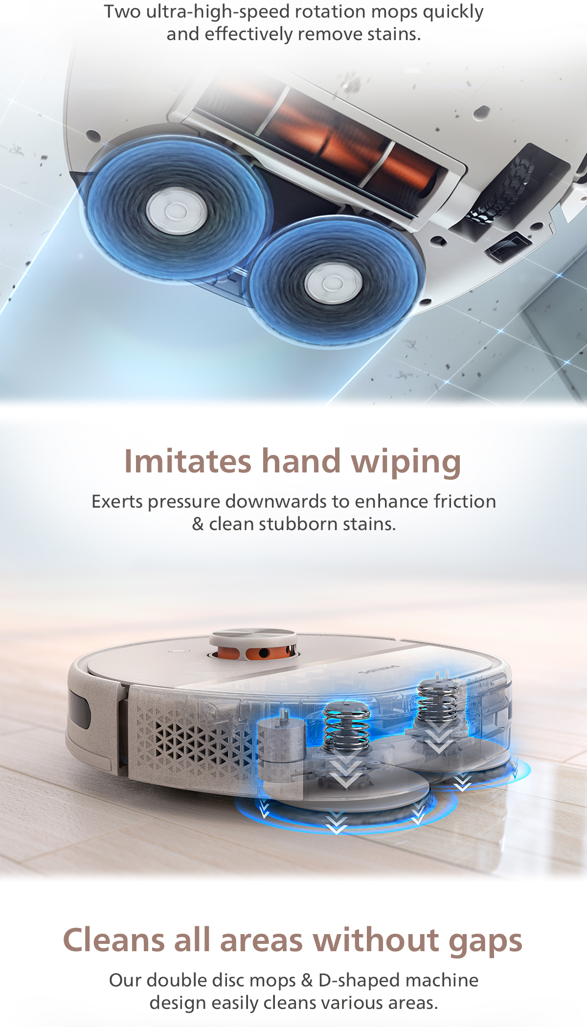 Philips XU6500/82 | Wet & Dry Robot Vacuum & Mop | 120RPM double mops ...