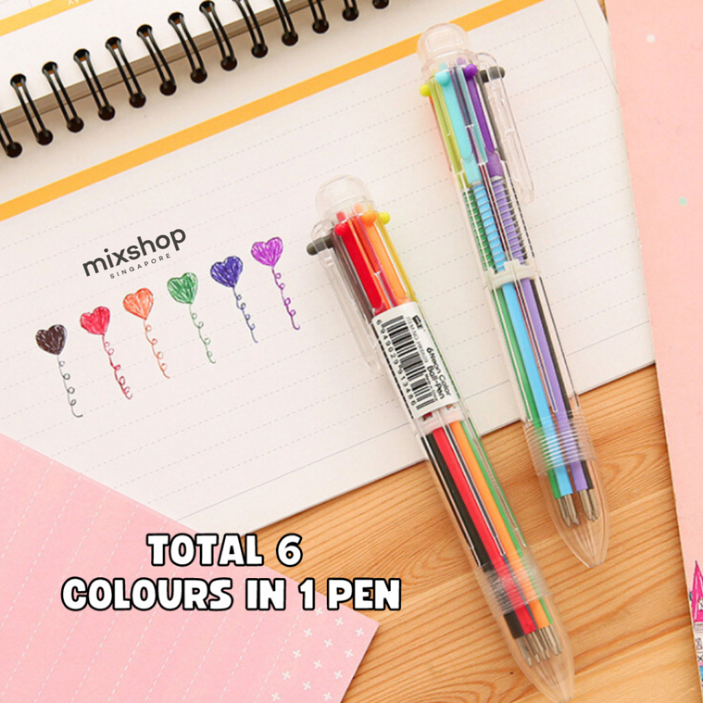 mixshop 6-in-1 Multicolour Ballpen, Office School Supplies, Students ...