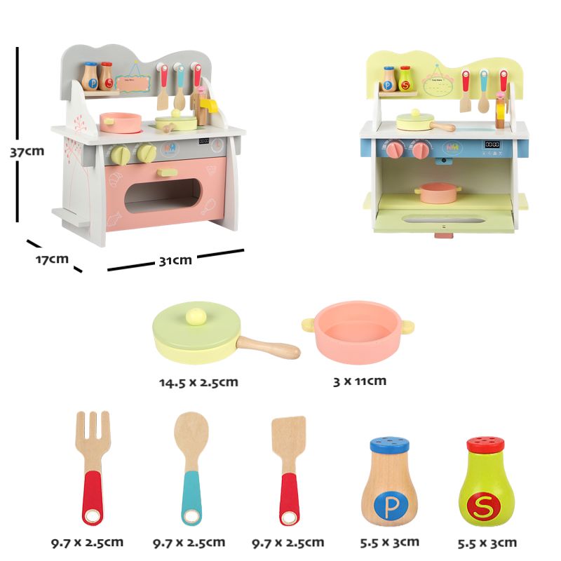 Kids Wooden Kitchen Cooking Pretend Play Toy Set | Shopee Singapore