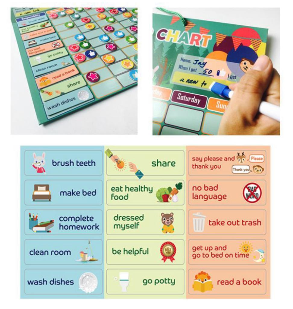 Magnetic Reward Chart for Kids –Behavior Responsibility Board |155 ...