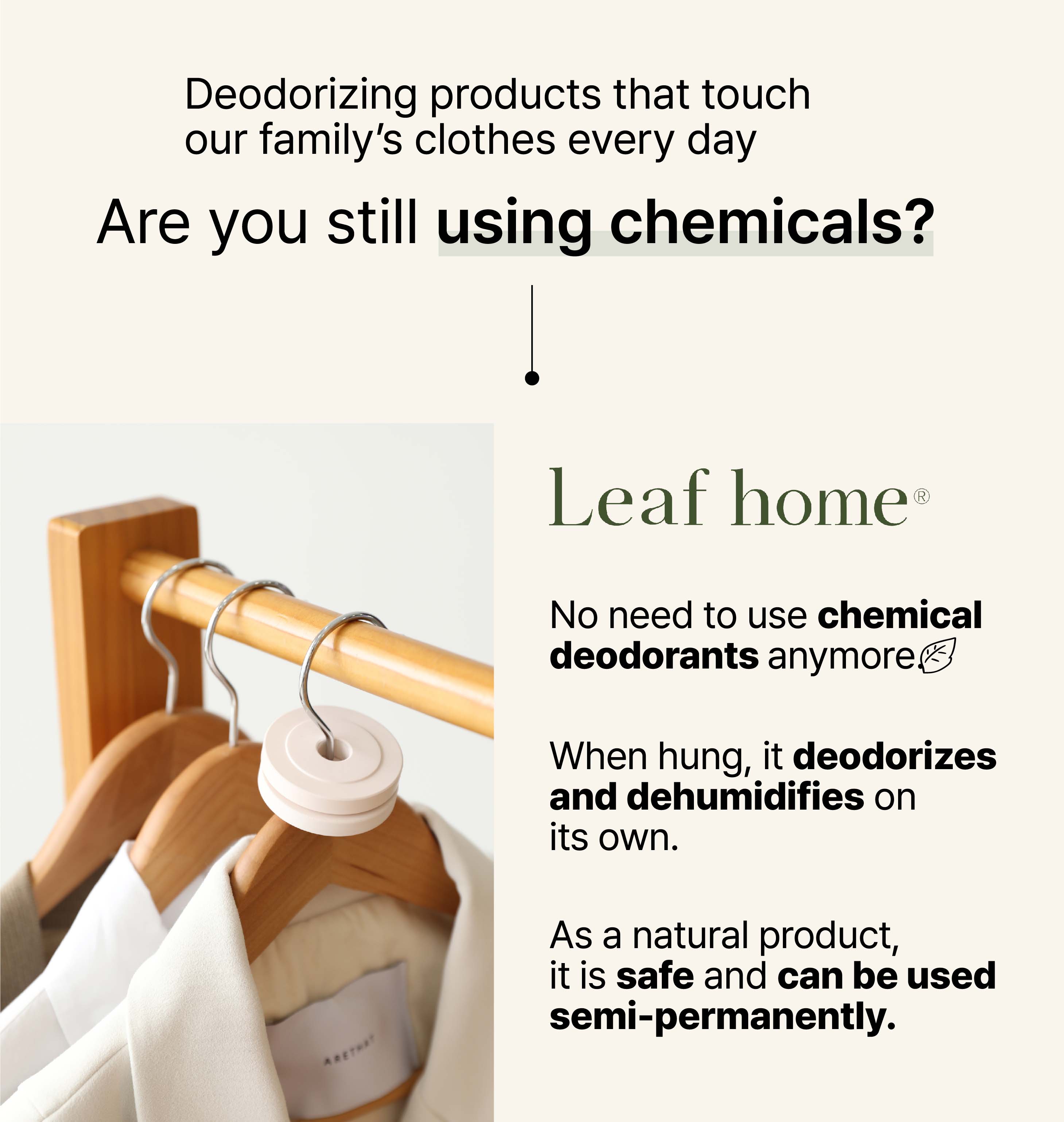 Leafhome Natural Ceramic for Hanger 10P, Non Scents Odor Eliminator ...