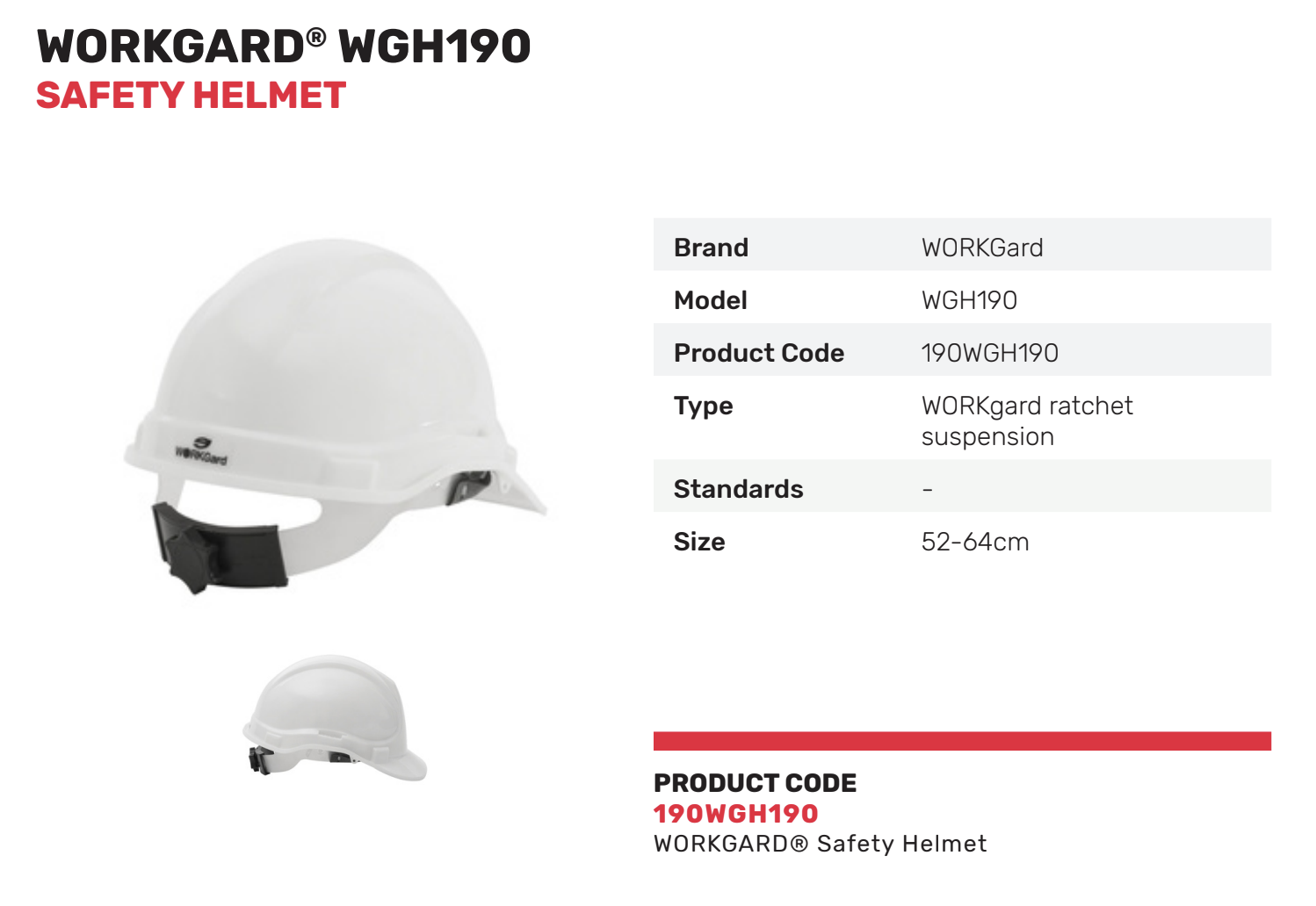 WORKGard Ratchet Suspension Replacement for WORKGard Safety Helmet ...