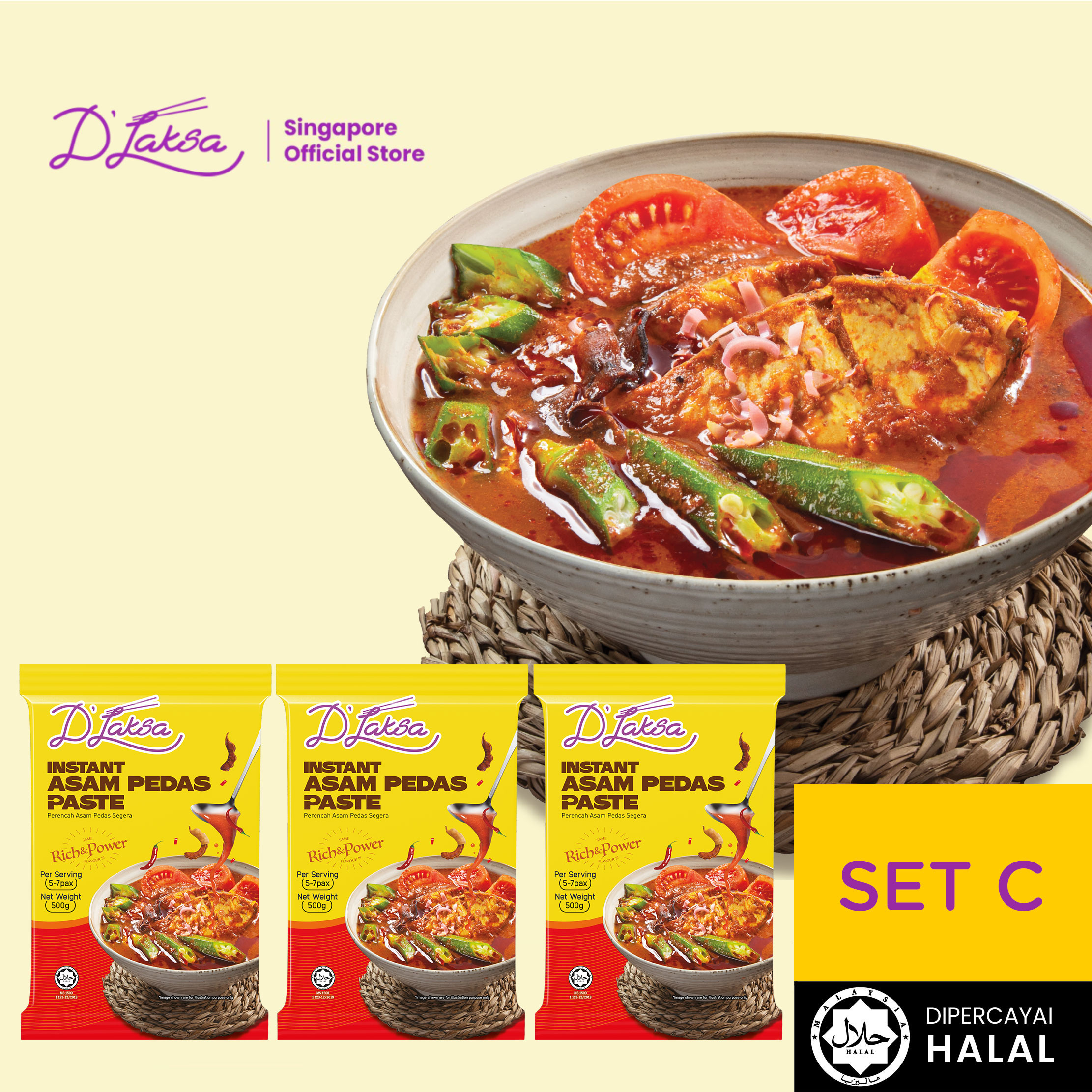 D'Laksa Ready Paste Steamboat Paste Instant Asam Pedas Paste 亚参叻沙火锅底料 ...