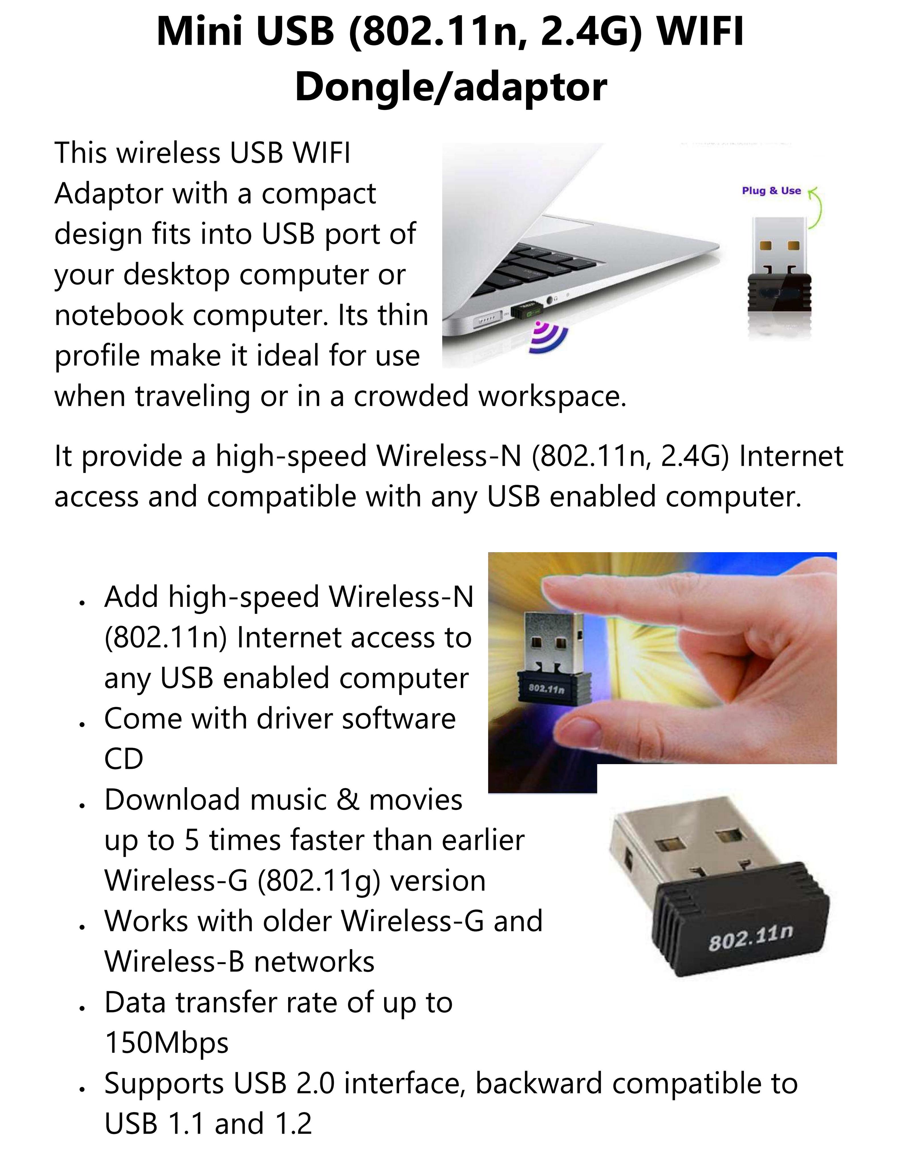 USB WIFI Dongle/adaptor for your desktop and notebook | Shopee Singapore