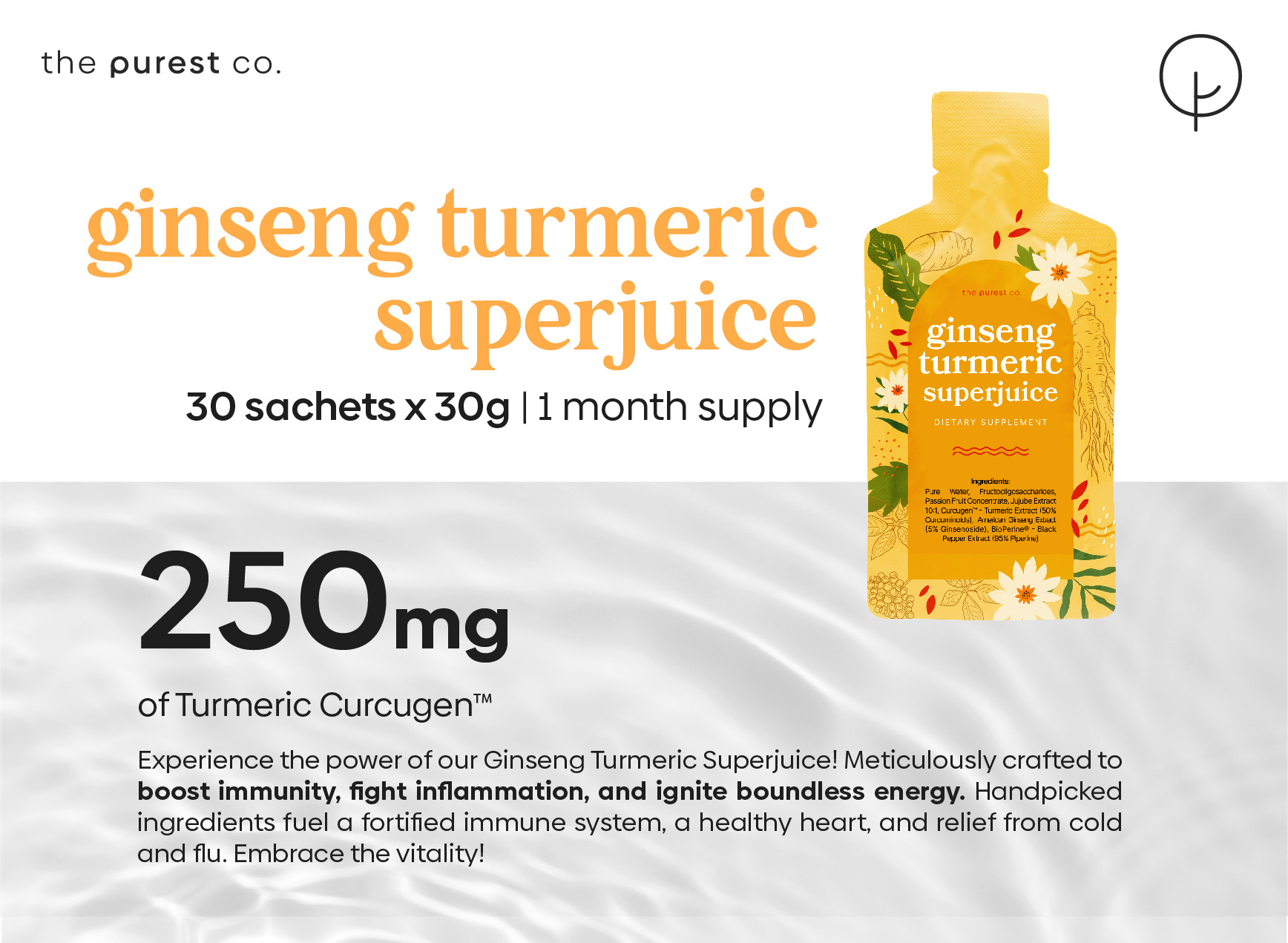 Purest Co Ginseng Turmeric (Boost Joints, Immunity & Energy) | Shopee ...