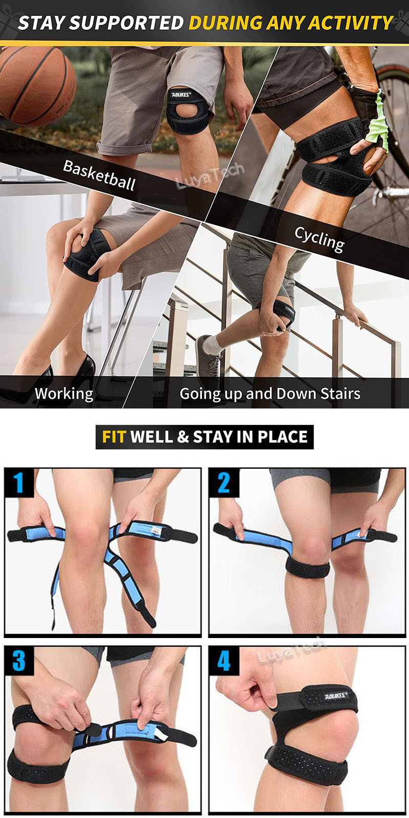 Patella Knee Straps (SG Local Seller) Patellar Tendon Support Knee ...