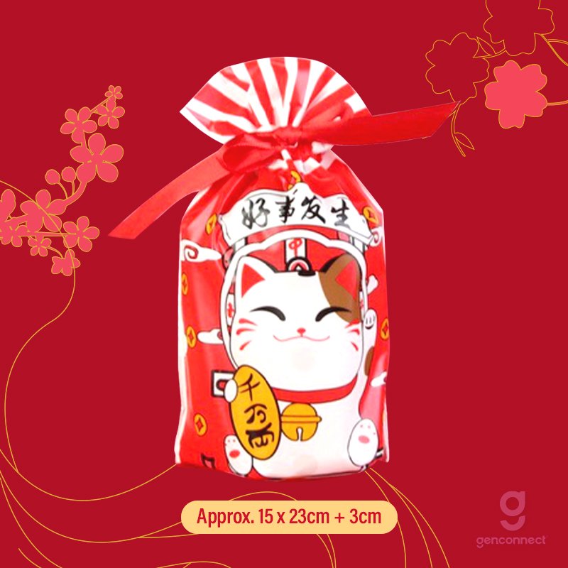 [20/50 Pcs Sale] CNY Candy Bag Plastic Drawstring Gift Bags Paper bag ...