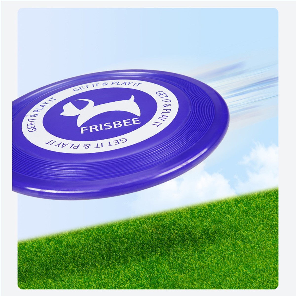 Eetoys Pet Frisbee Throwing Blue White Toy Flying Silicone Disc Bite ...